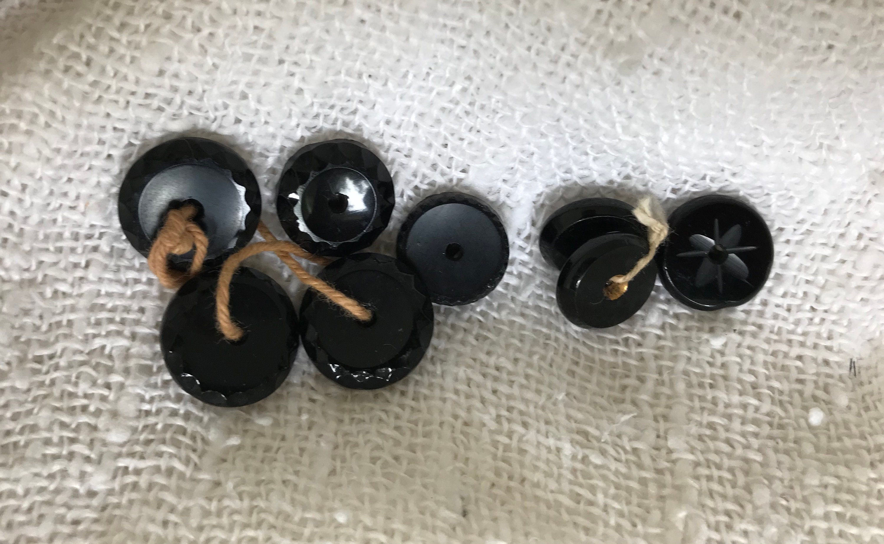 1800s Black Glass Whistle Buttons Gold Luster - Etsy