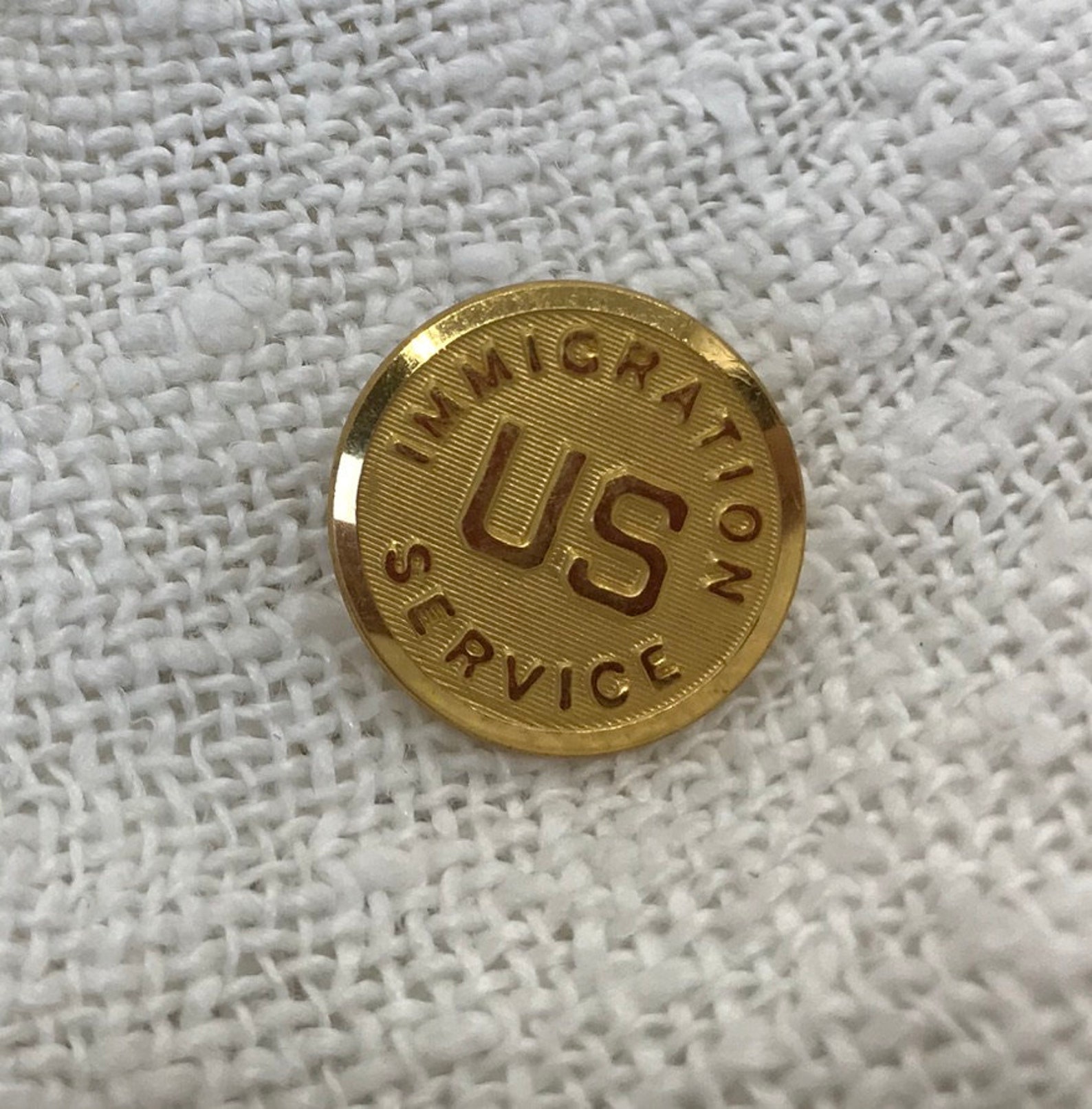 US Immigration Service Vintage Uniform Button Gold 7/8 - Etsy