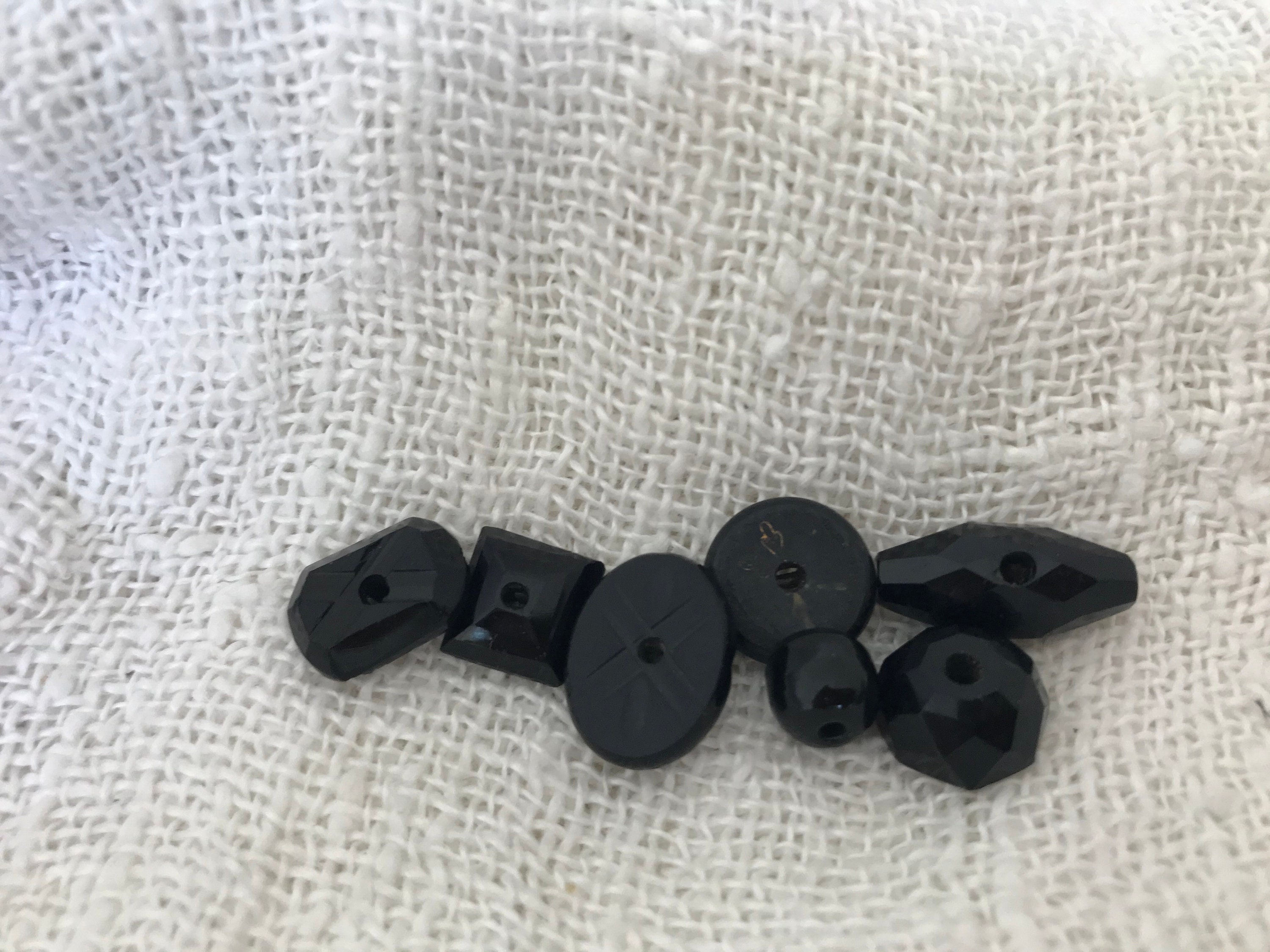 Seven 1800s Black Glass Whistle Buttons Odd Shapes - Etsy