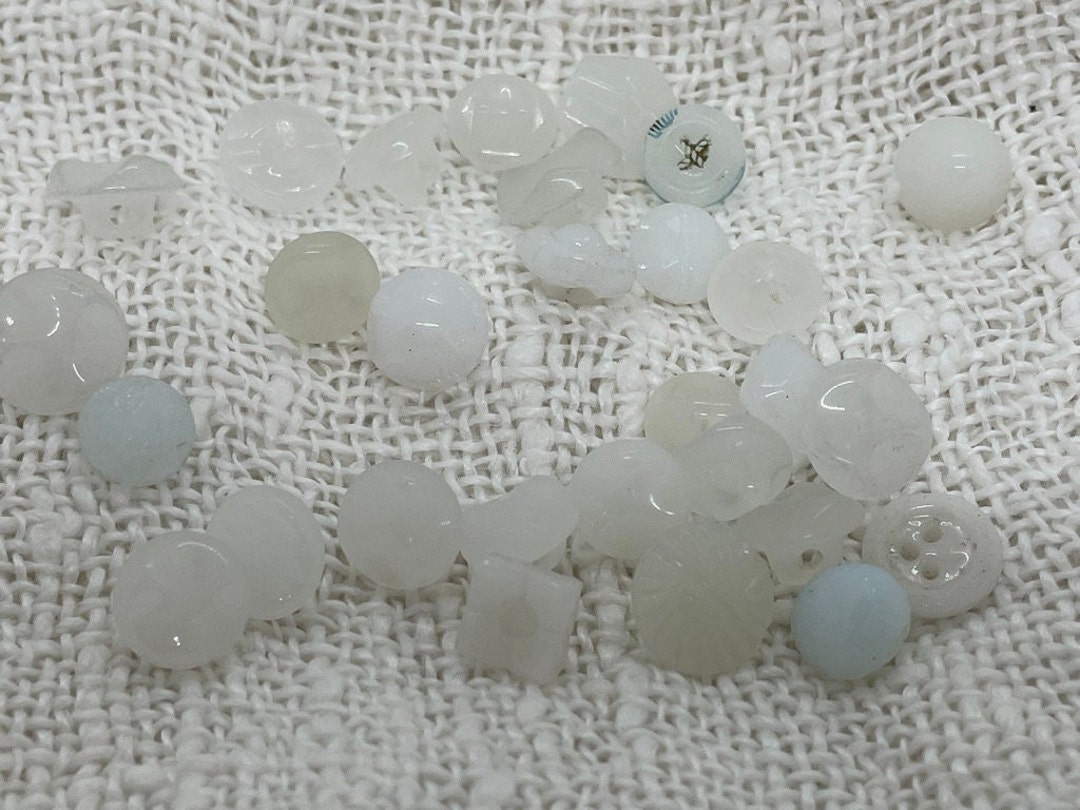 29 Victorian Clam Broth Glass Buttons Round Square Hexagon - Etsy
