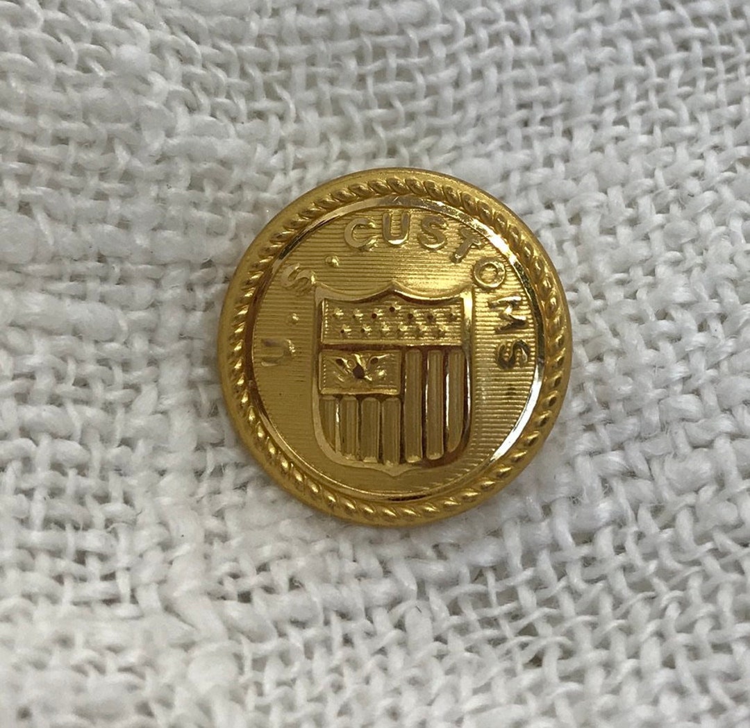 U.S. Customs Vintage Gold Uniform Button, 7/8", Unused Old Stock - Etsy