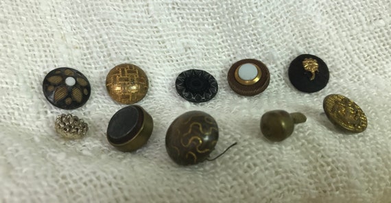 Antique Buttons 10 Thread-back and Pad Shanked 1800-1850 - Etsy