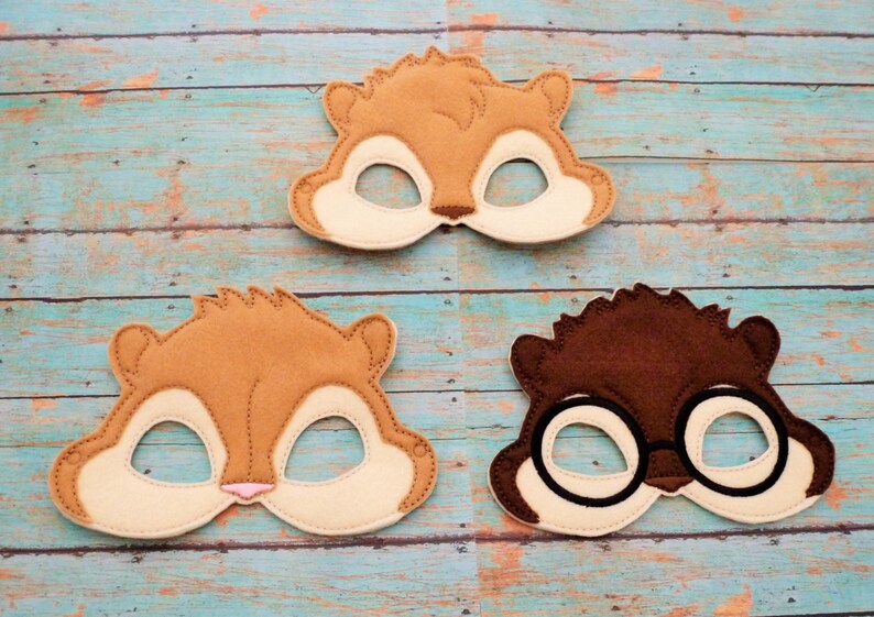 Chipmunk Friends Felt Embroidered Masks Kid and Adult Sizes | Etsy