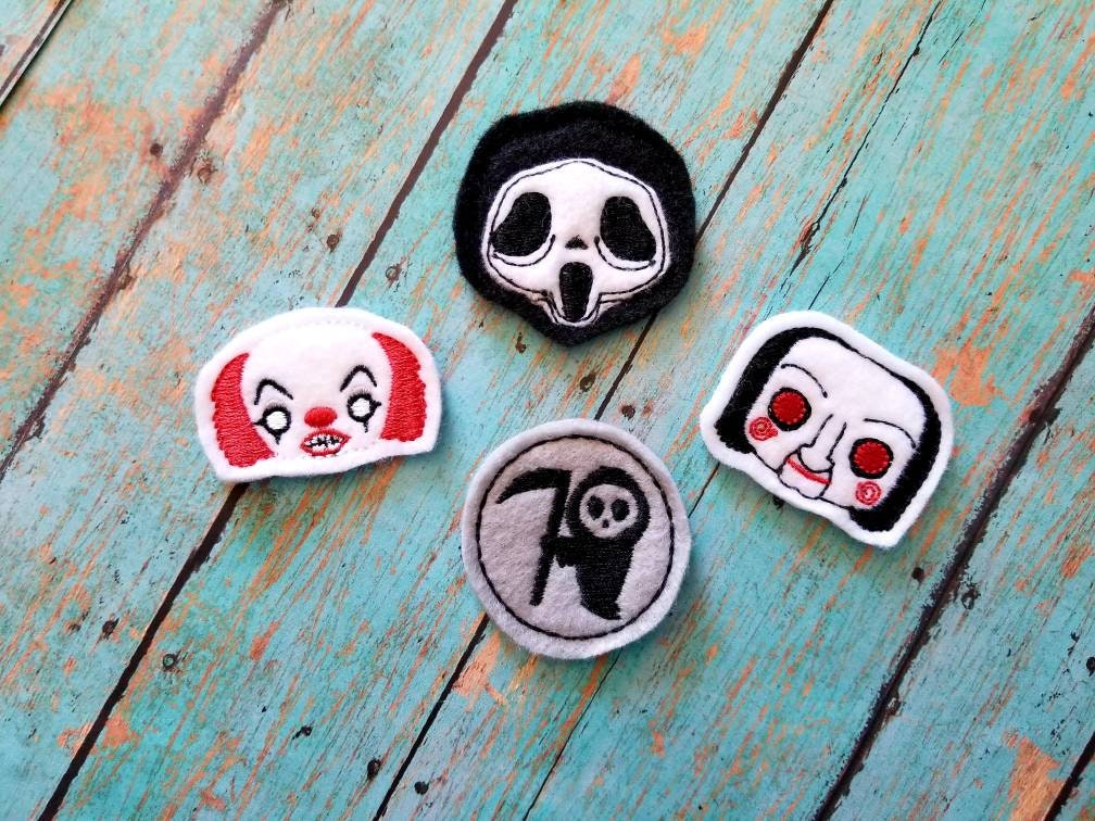 Horror Scream Clown Grim Reaper and Saw Guy Retractable Badge | Etsy