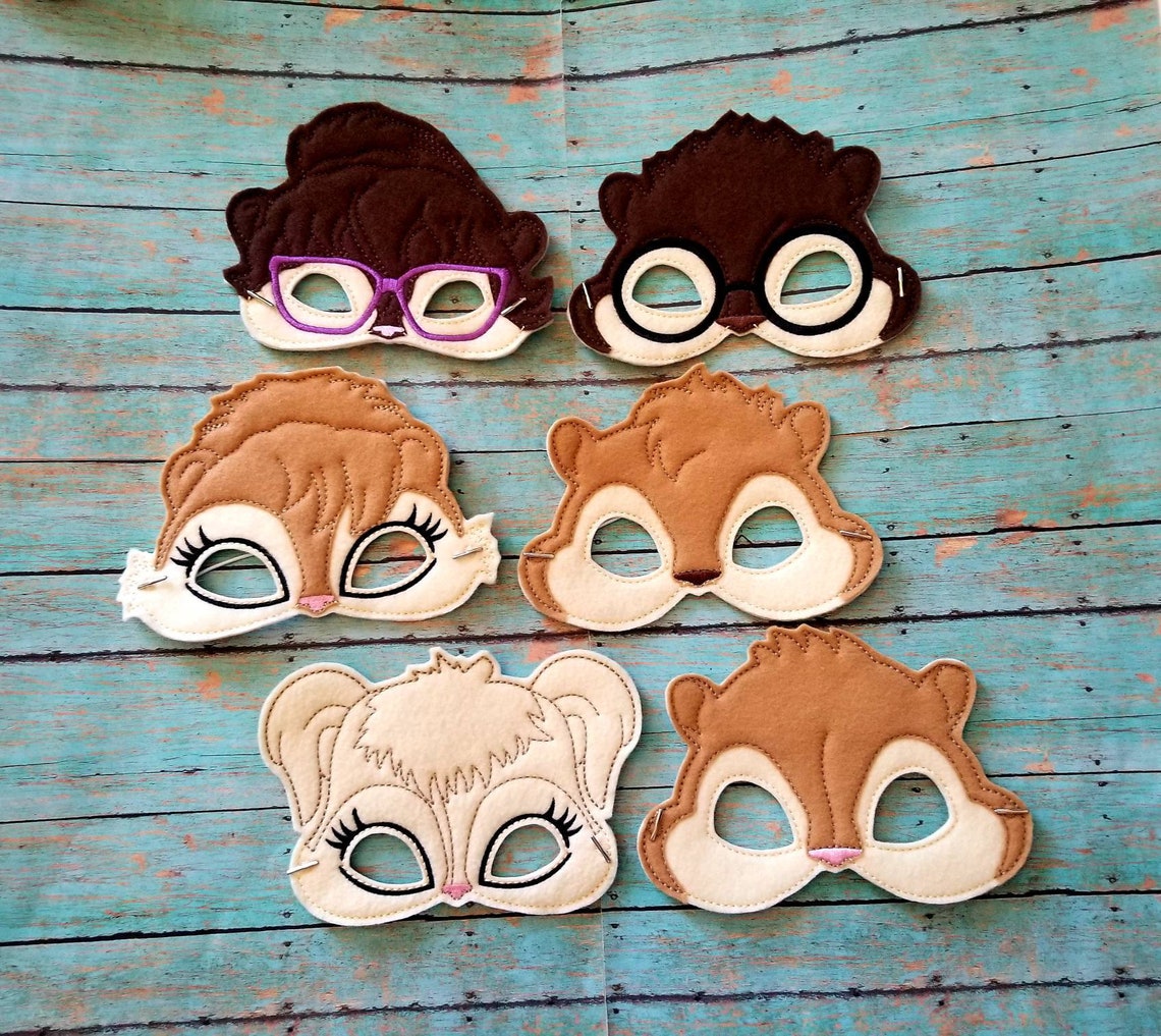 Chipmunk Friends Felt Embroidered Masks Kid and Adult Sizes | Etsy