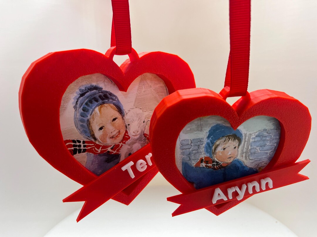 Heart Picture Frame Valentine Personalized 3D Printed 2 Sizes Large and ...