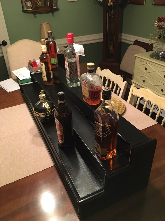 2 or 3 Tier Solid Wood Liquor Display Shelf | Etsy