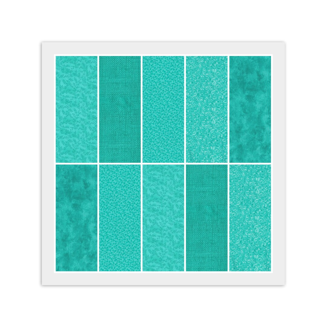 Caribbean Green Cotton Fabric: Jelly Roll - (20) 2 1/2" Strips, 5 ...