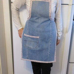 Ladies Full Denim Apron With Front Pocket, Upcycled Jean Apron, Full ...