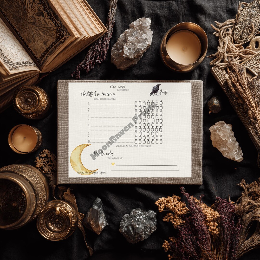 Habit Tracker Printable, Gentle Habit Tracker, Witch Daily Habits ...