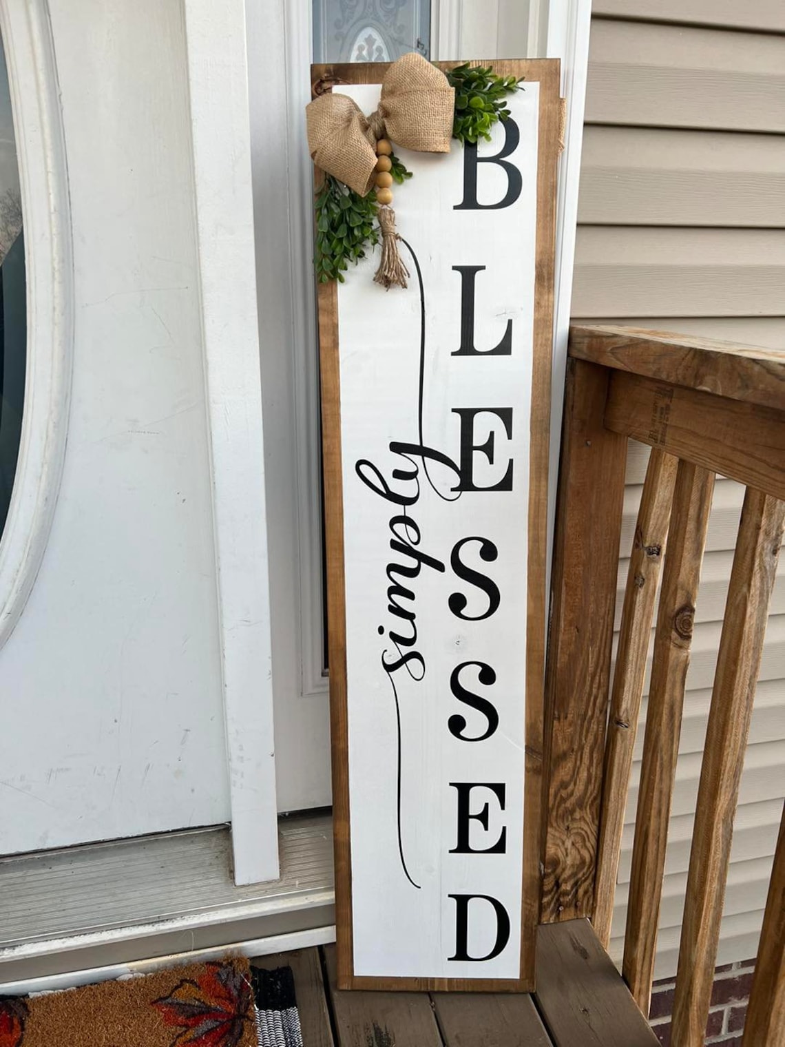 Simply Blessed Porch Leaner, Welcome Porch Sign, Front Door Sign,tall ...