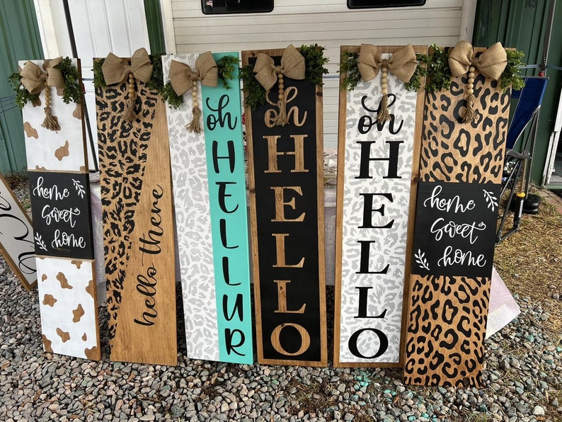 Porch Leaner, Welcome Porch Sign, Front Door Sign,tall Leaning Porch ...