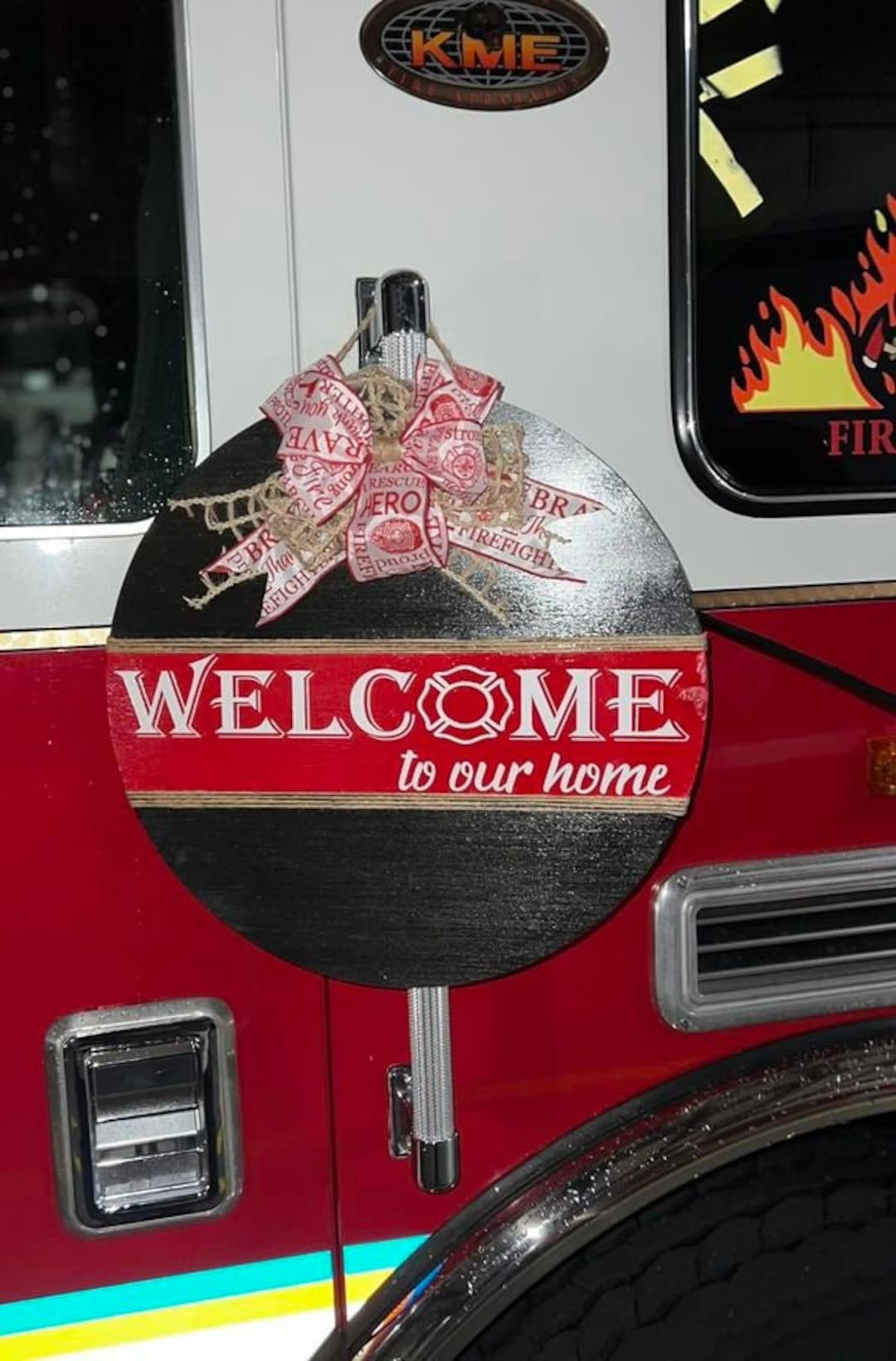 Welcome Home Firefighter Door Hanger - Etsy
