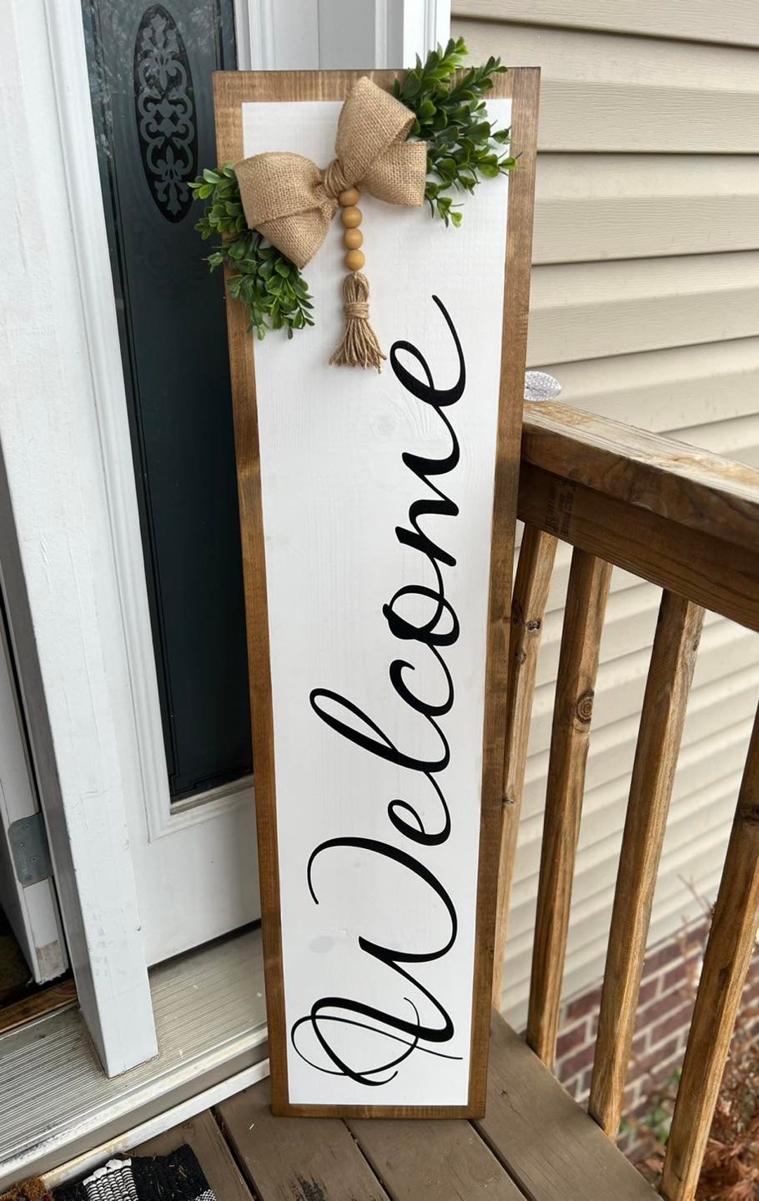 Welcome Porch Leaner, Front Door Sign, Tall Leaning Porch Sign, Door ...