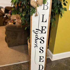 Simply Blessed Porch Leaner, Welcome Porch Sign, Front Door Sign,tall ...