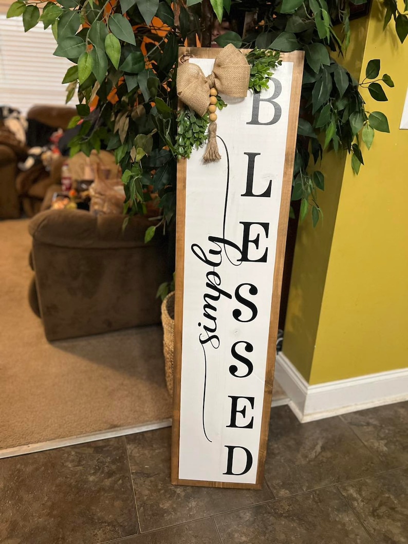 Simply Blessed Porch Leaner, Welcome Porch Sign, Front Door Sign,tall ...