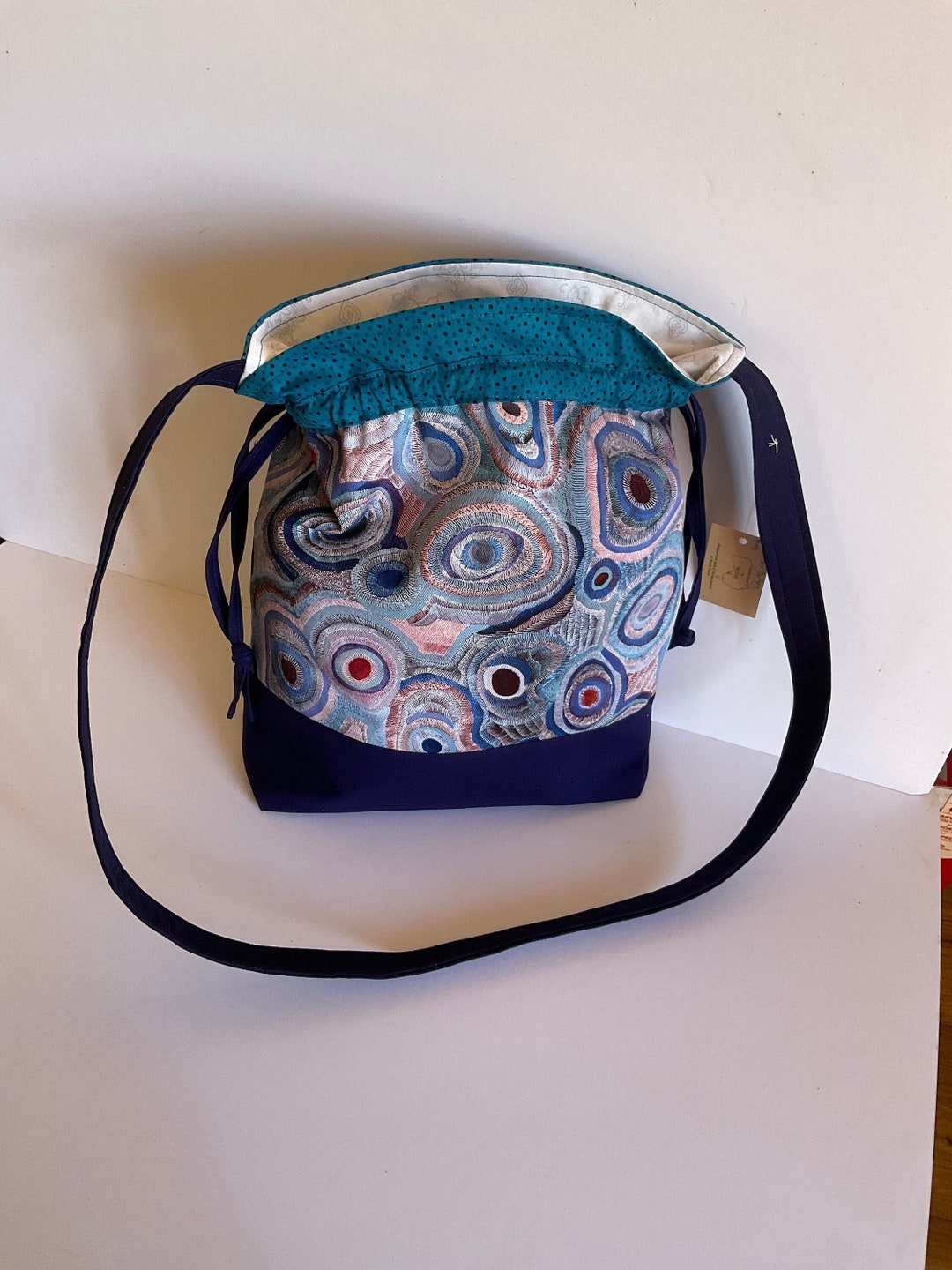Australian Indigenous Blue Water Dreaming Fabric Shoulder Dilly Bag ...