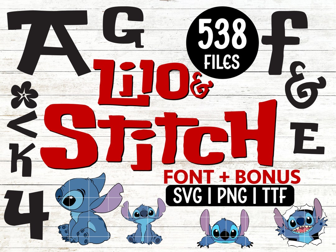 Fuente Lilo y Stitch SVG TTF, Stitch Cut File, Stitch SVG - Etsy México