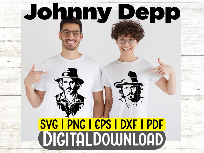 Johnny Depp SVG | Johnny Depp Face Silhouette for Cricut, Cutting ...
