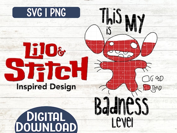 Stitch Badness Level Svg Lilo and Stitch Stickerstitch Svg | Etsy