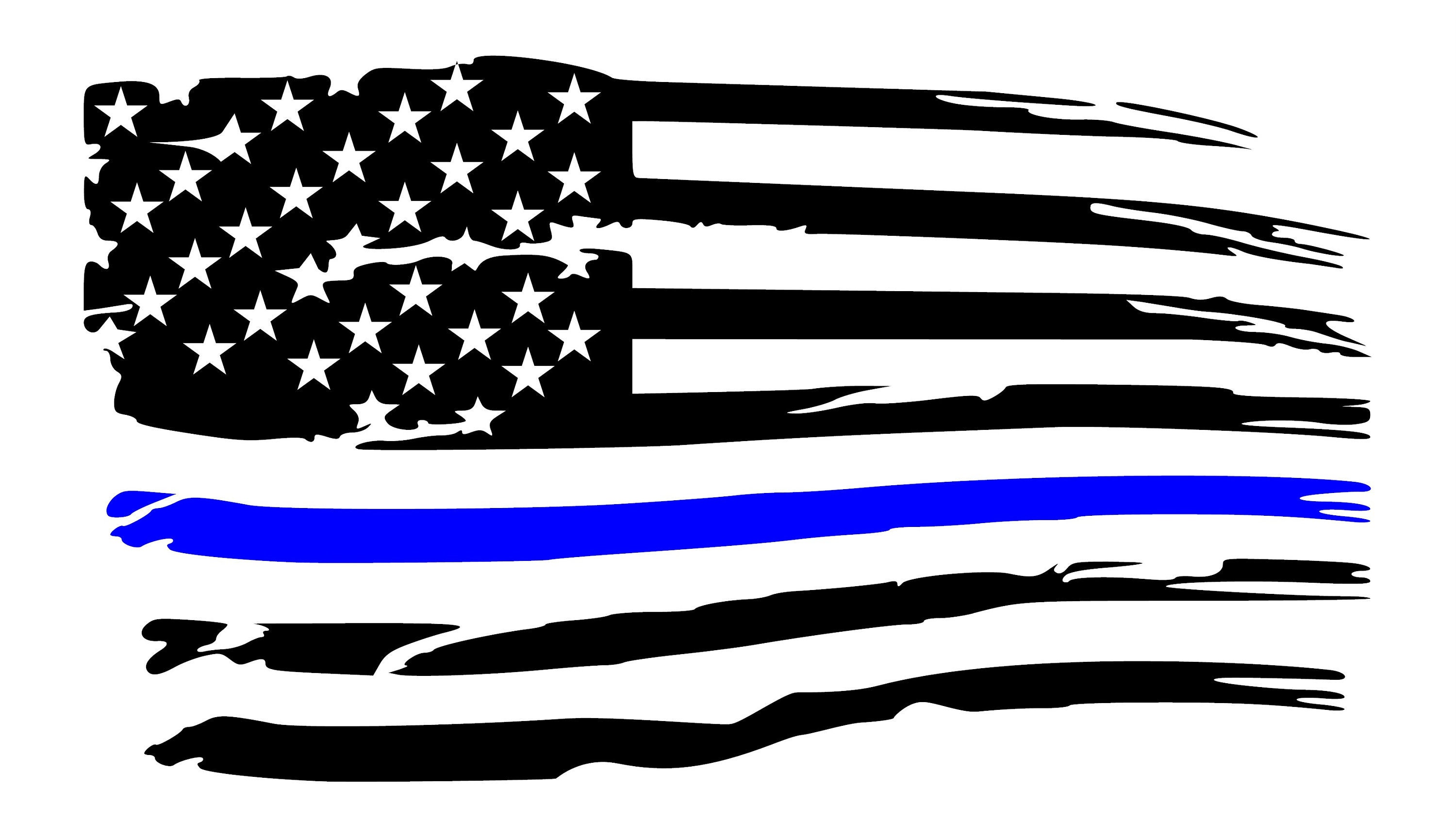 Blue Line American Flag Premium Vinyl Decal - Etsy