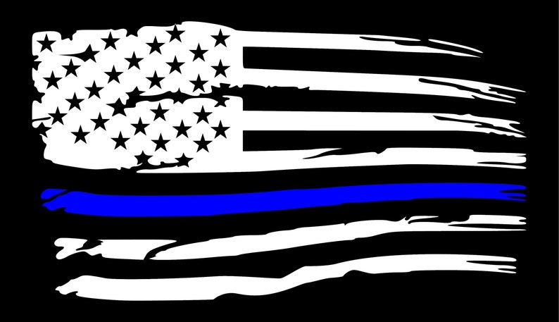 Blue Line American Flag Premium Vinyl Decal | Etsy