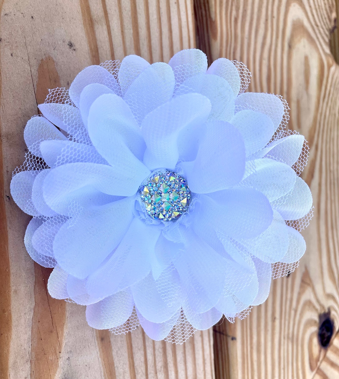 White Chiffon Dog Collar Flower: Shabby Chic Pet Accessory - Etsy