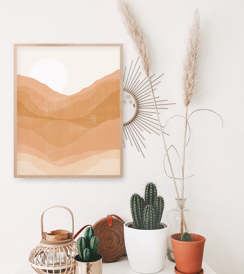 Boho Landscape Print Abstract Desert Printable Poster Earth - Etsy