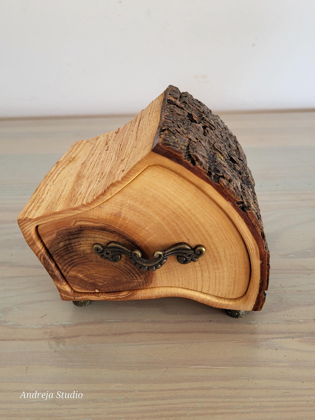 Artisan Wood, Log Box With Bark, Hidden Compartment in Fairy Drawer ...