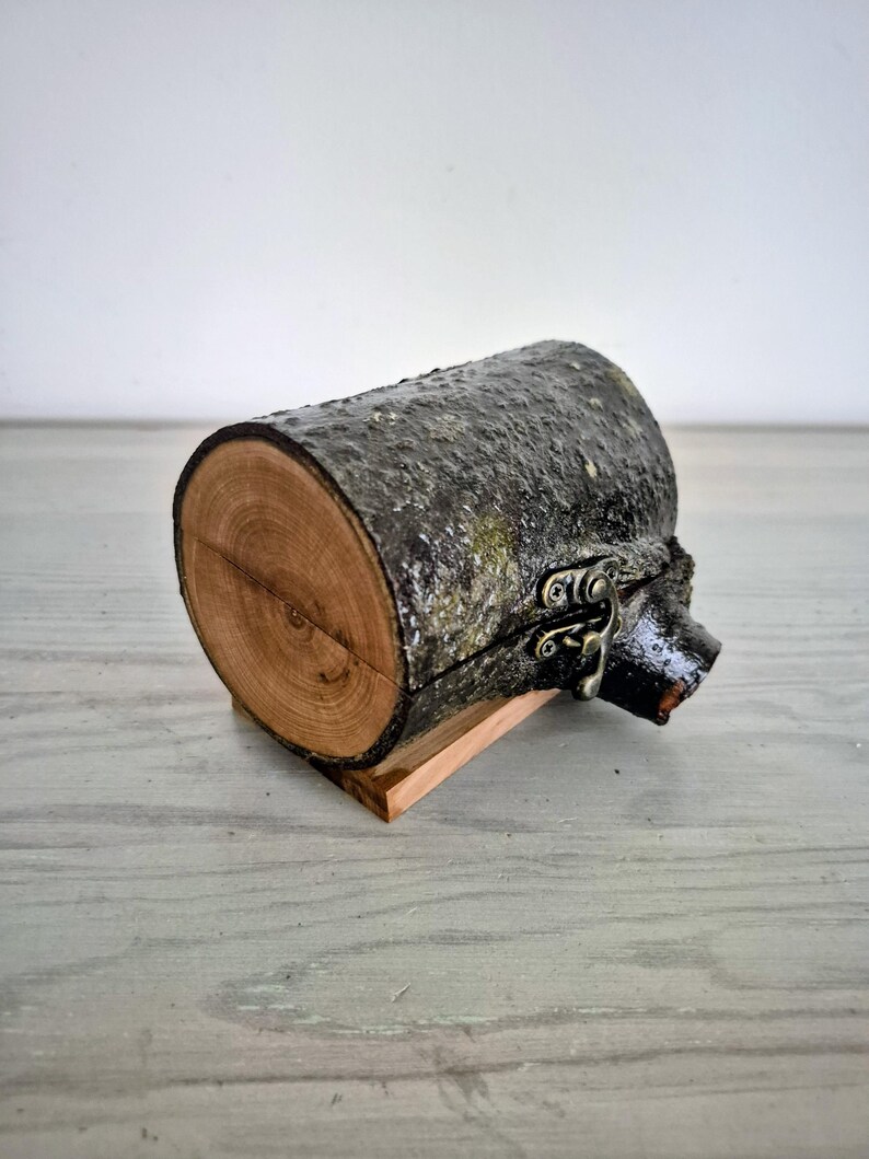 Beech Wood Log Box With Bark, Rustic Keepsake or Jewelry Chest - Etsy