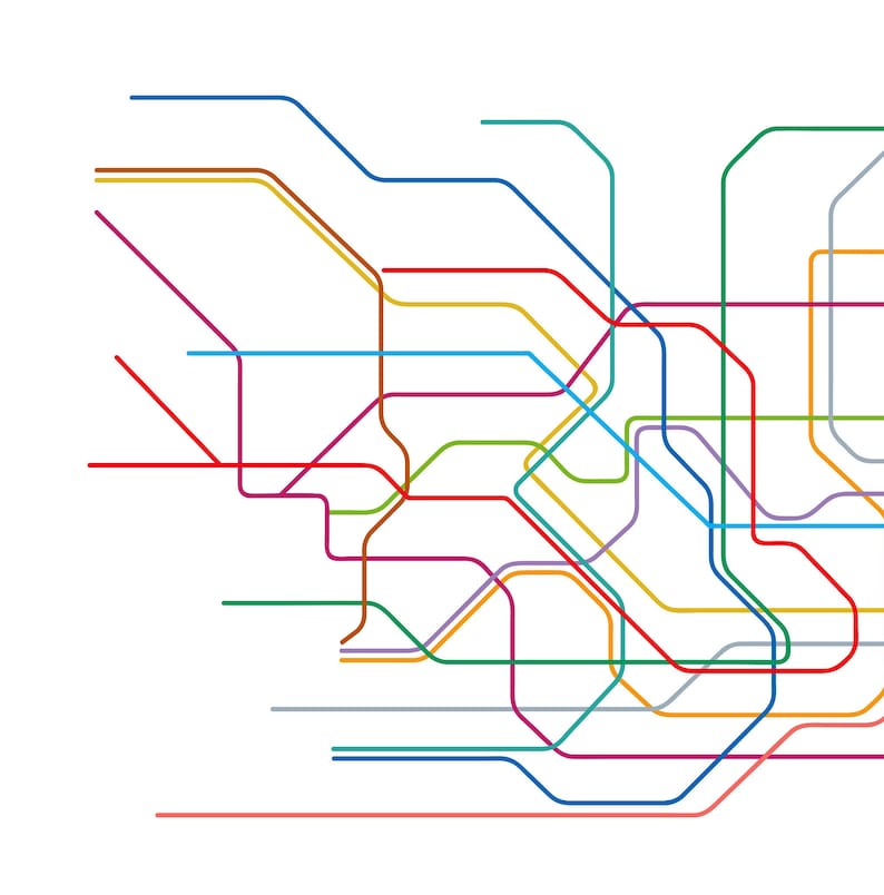 Minimalist Tokyo Metro | Japan Subway Train Map Line Wall Art Minimal ...