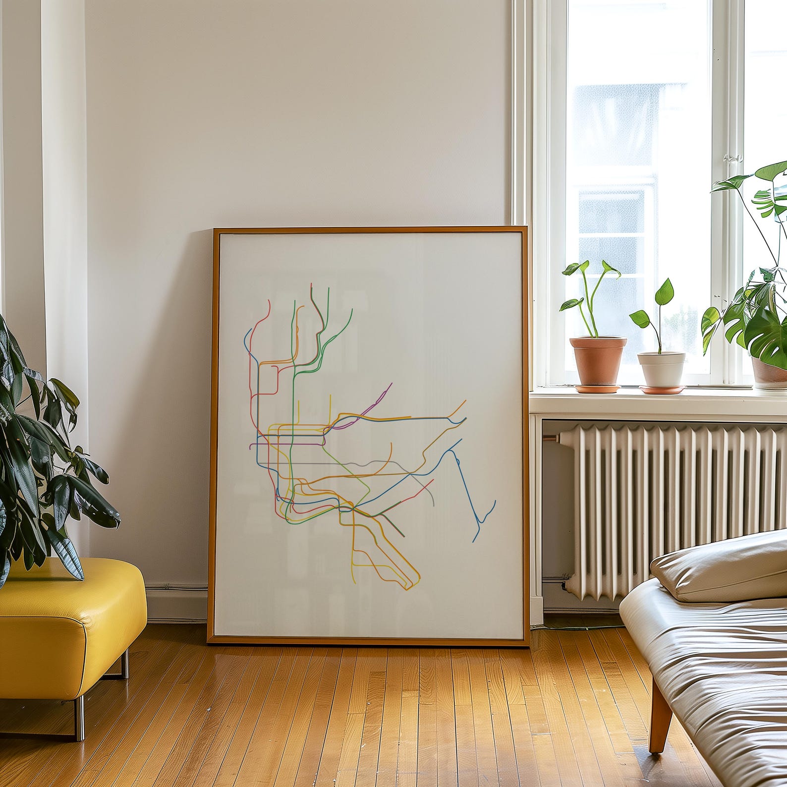 Minimalist New York City Subway Map Print (digital Download) | Nyc Mta ...