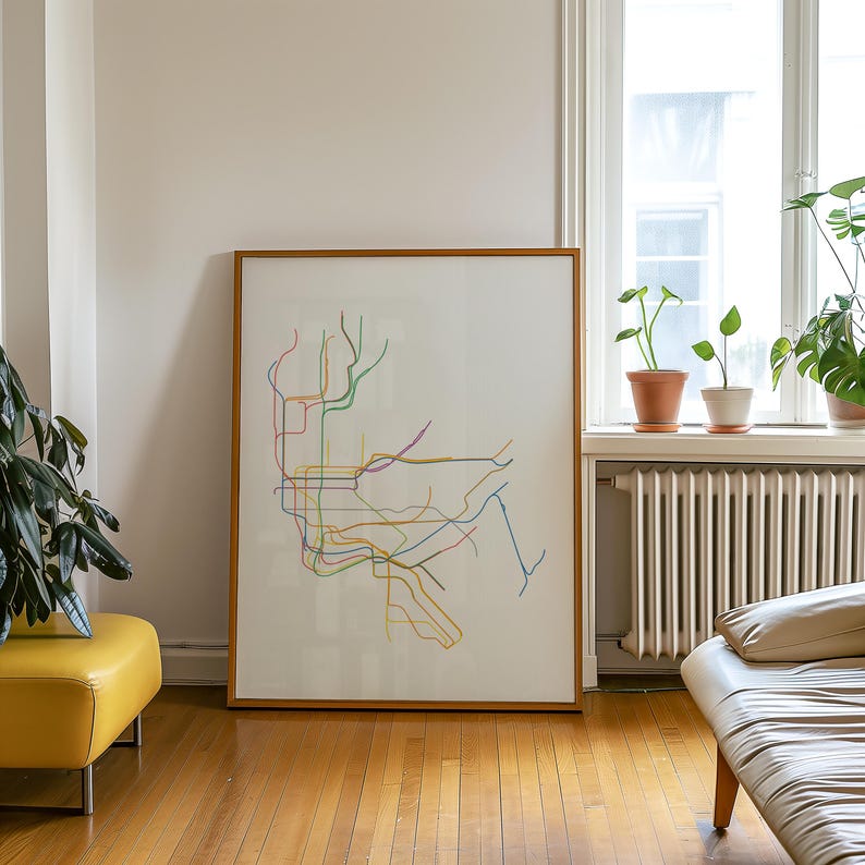 Minimalist New York City Subway Map Print (digital Download) | Nyc Mta ...