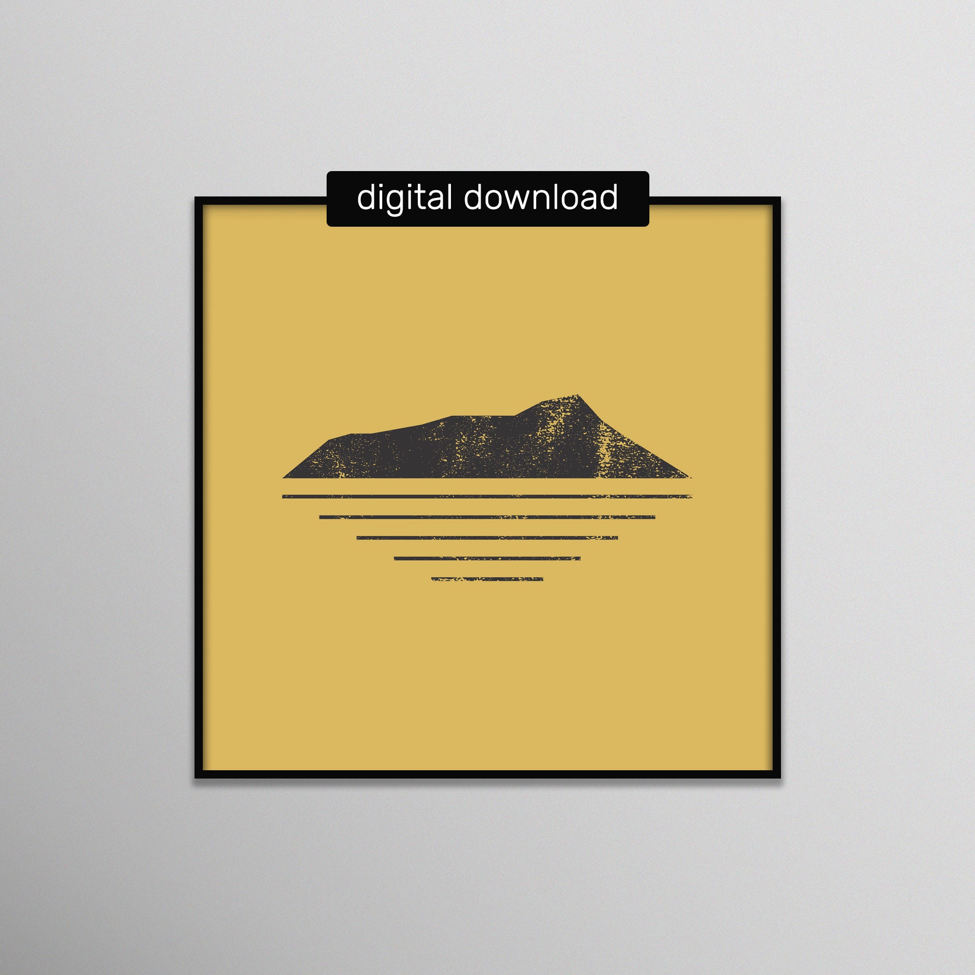 Minimalist Diamond Head digital Download Honolulu Oahu Hawaii Leahi ...