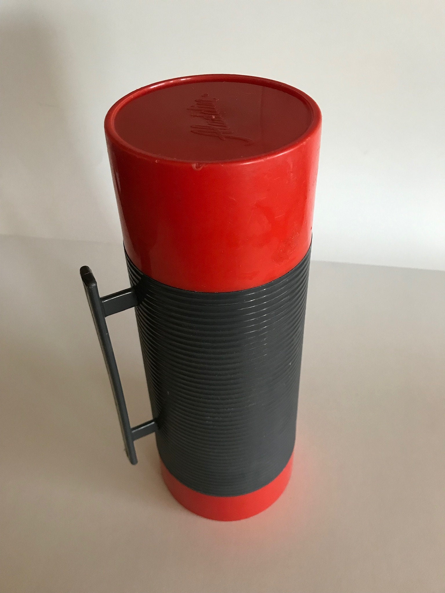 Vintage Aladdin Thermos/red and Gray/dura-clad/vacuum Bottle/picnic ...