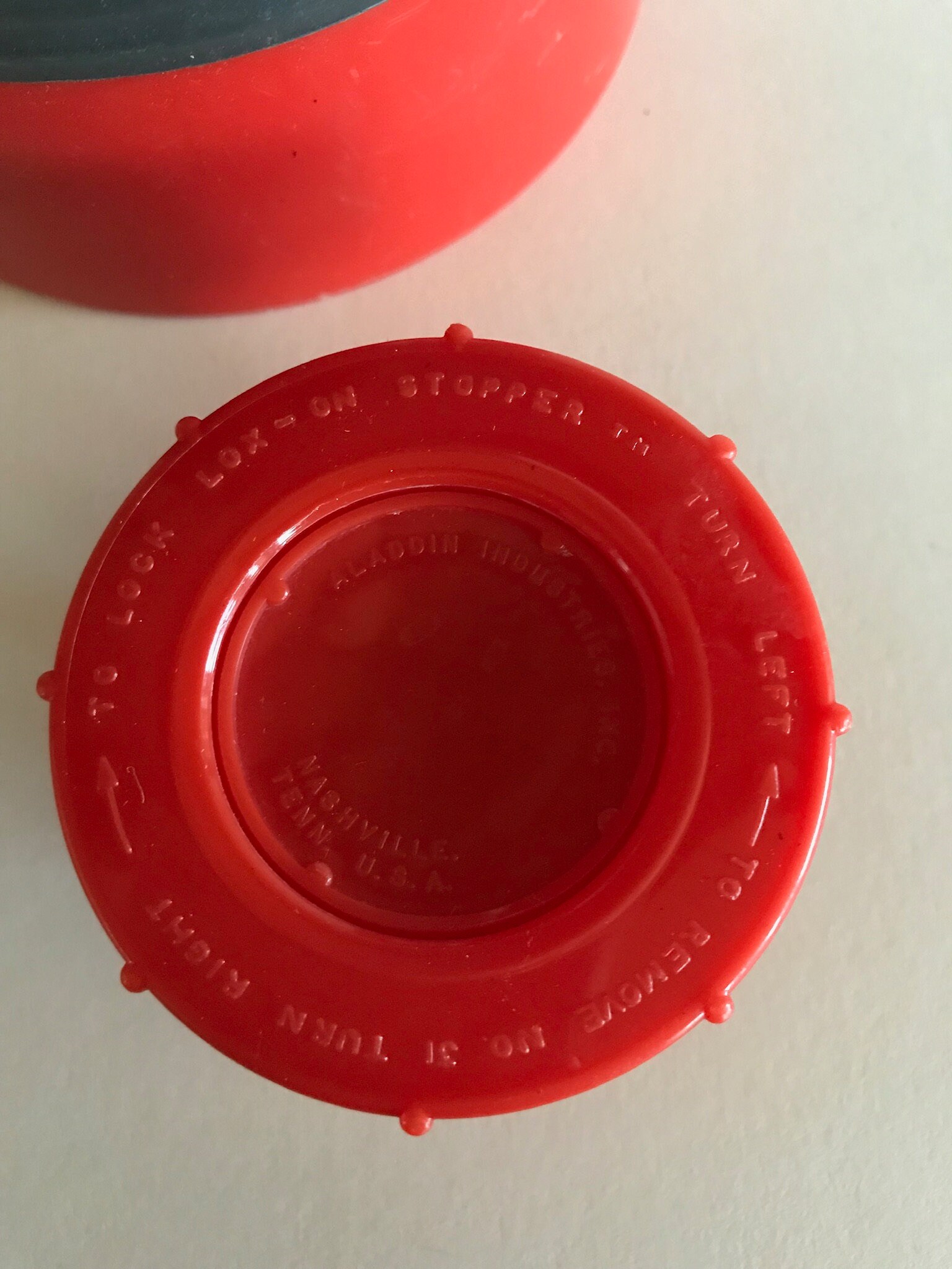 Vintage Aladdin Thermos/red and Gray/dura-clad/vacuum Bottle/picnic ...