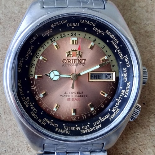 Orient Square Watch Vintage Orient Automatic Watch Day and - Etsy