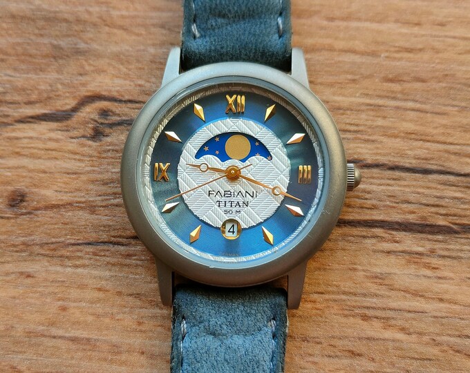 Fabian Titan Swiss Moonphase Watch, Quartz Watch, Real Moon Phases ...