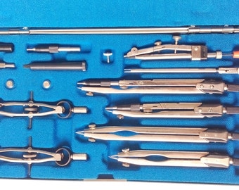 Drawing instruments Drafting Set brass steampunk tool set | Etsy