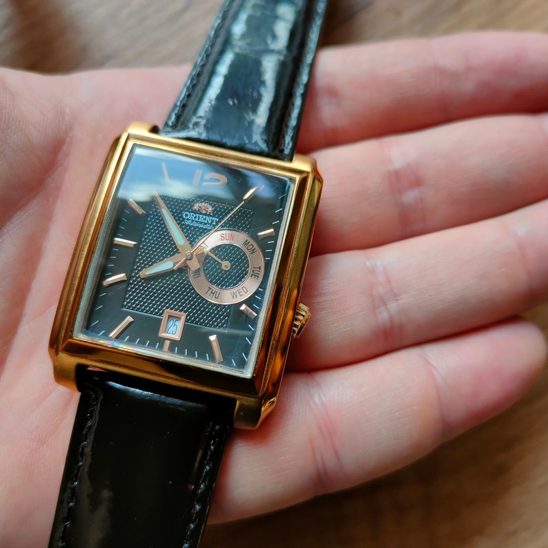 Orient Square Watch Black Watch Vintage Watch Automatic - Etsy