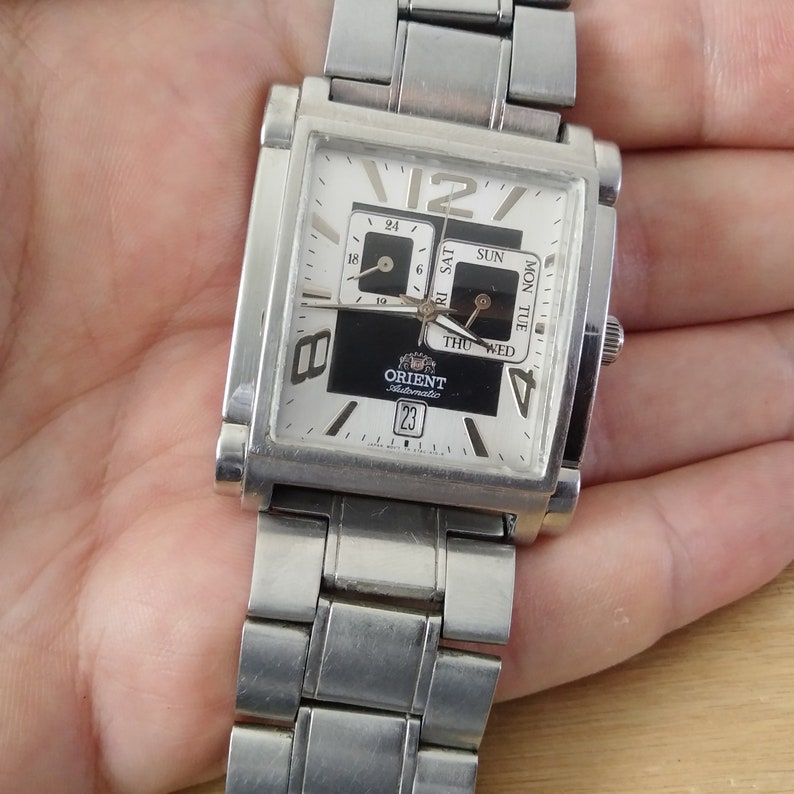 Orient Square Watch Vintage Orient Automatic Watch Day and - Etsy