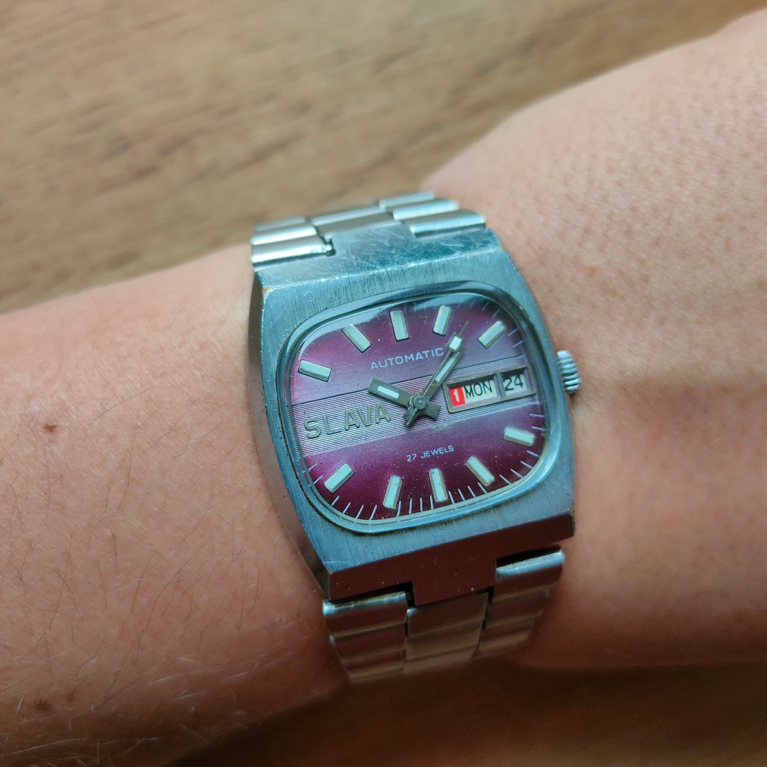 SLAVA TANK PURPLE Watch, Slava Panzer, Automatic Watch, Mens Watch ...