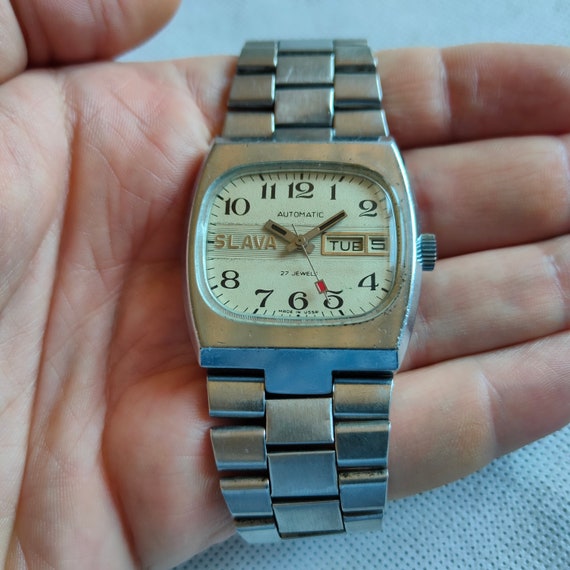 SLAVA TANK watch, Slava TV, rare white dial, Automati… - Gem