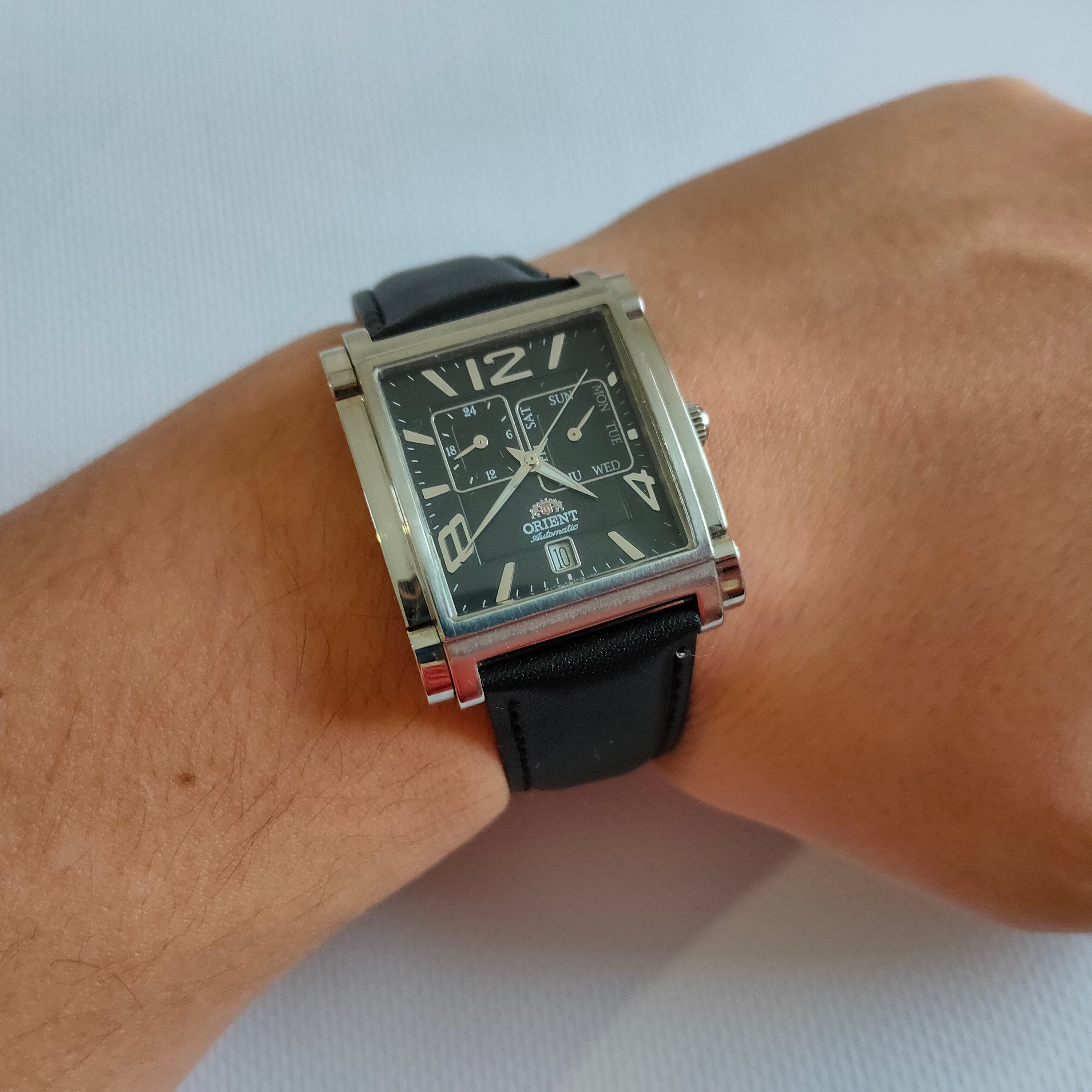 Orient square watch vintage orient Automatic Watch Day and | Etsy