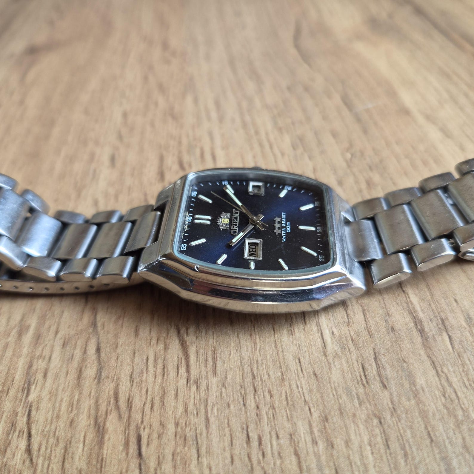 Orient Blue Square Watch, Vintage Orient Watch, Automatic Watch, Day ...