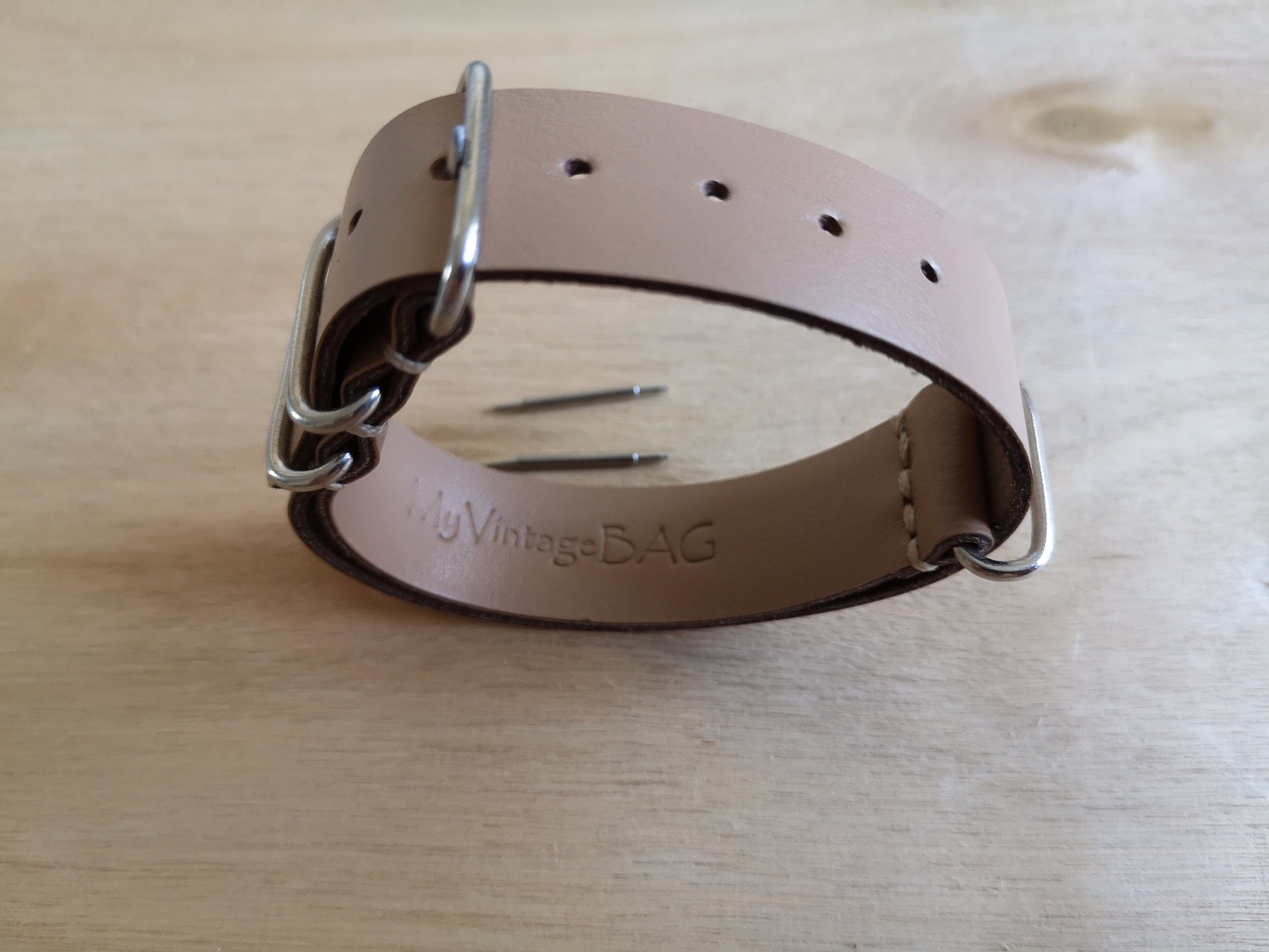 BEIGE Leather Military Strap Genuine Leather Leather Strap - Etsy