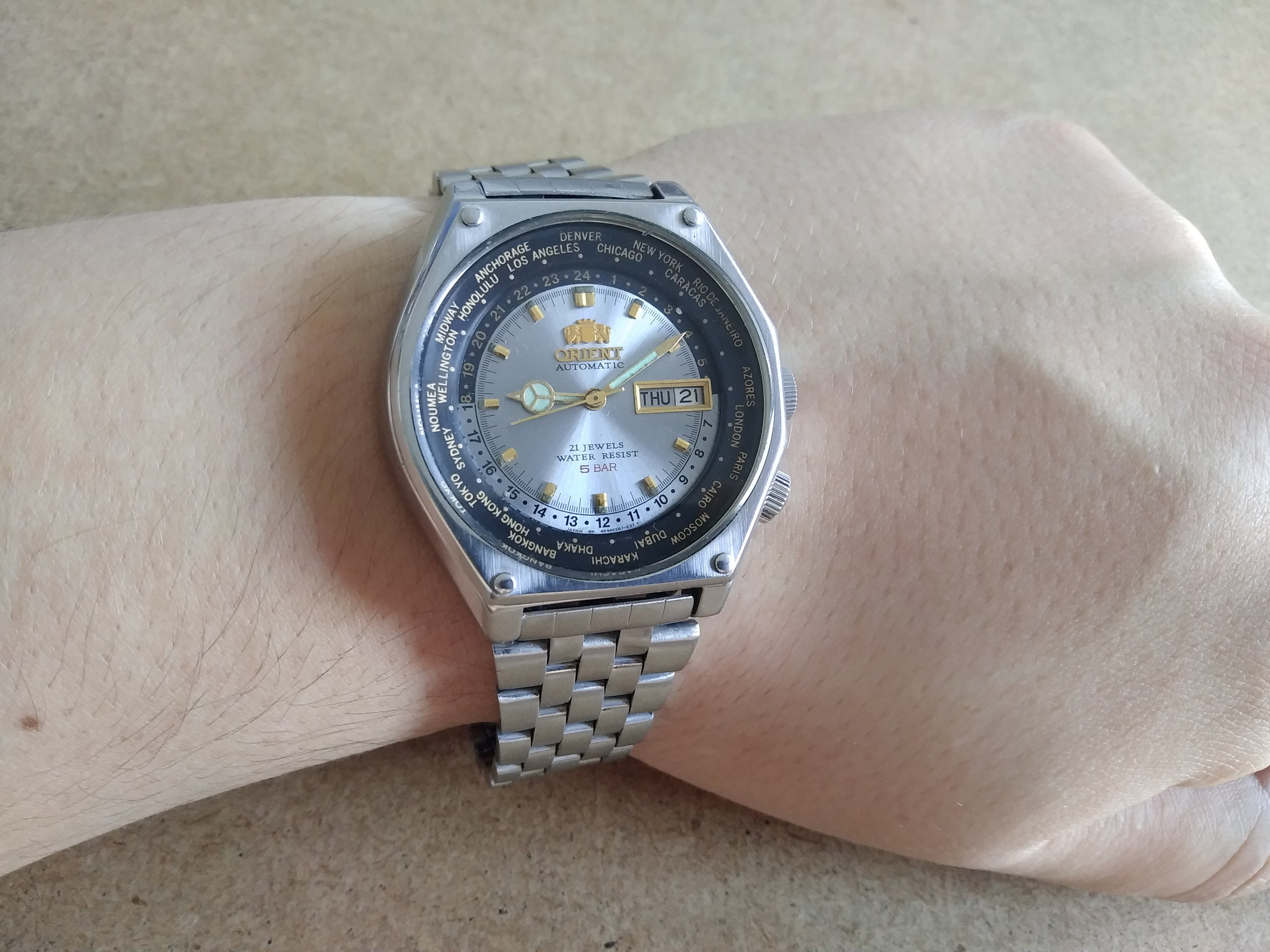 Orient vintage Automatic Watch 21 Jewels Day and Date | Etsy