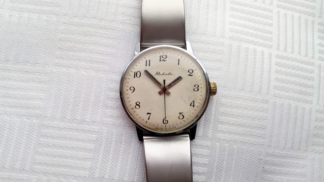 Raketa Watch Raketa Mechanical Watch White Dial Soviet - Etsy