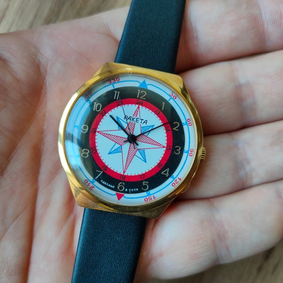 Watch RAKETA wind rose, solar compass watch, Raketa w… - Gem
