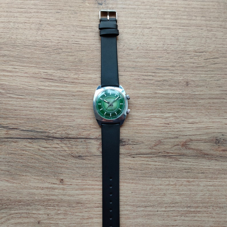 Poljot Signal Watch With Mechanical Alarm Green Watch - Etsy